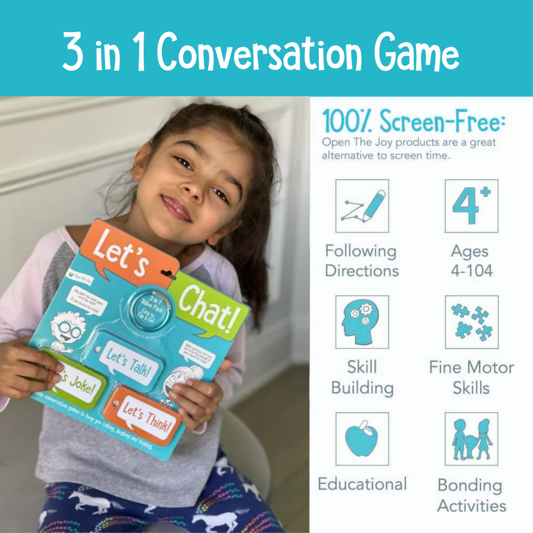 Let's Chat 3-in-1 Portable Conversation Cards – Open the Joy